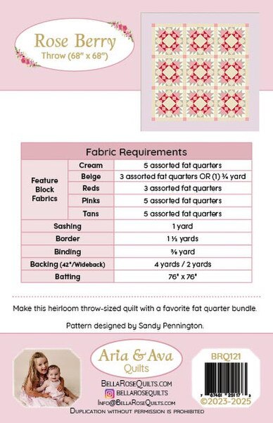 Aria & Ava Quilts Rose Berry Quilt Pattern | Riley Blake Designs